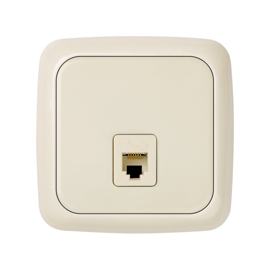 Telephone socket with 6 pins RJ12 ivory Simon 31 | SIMON
