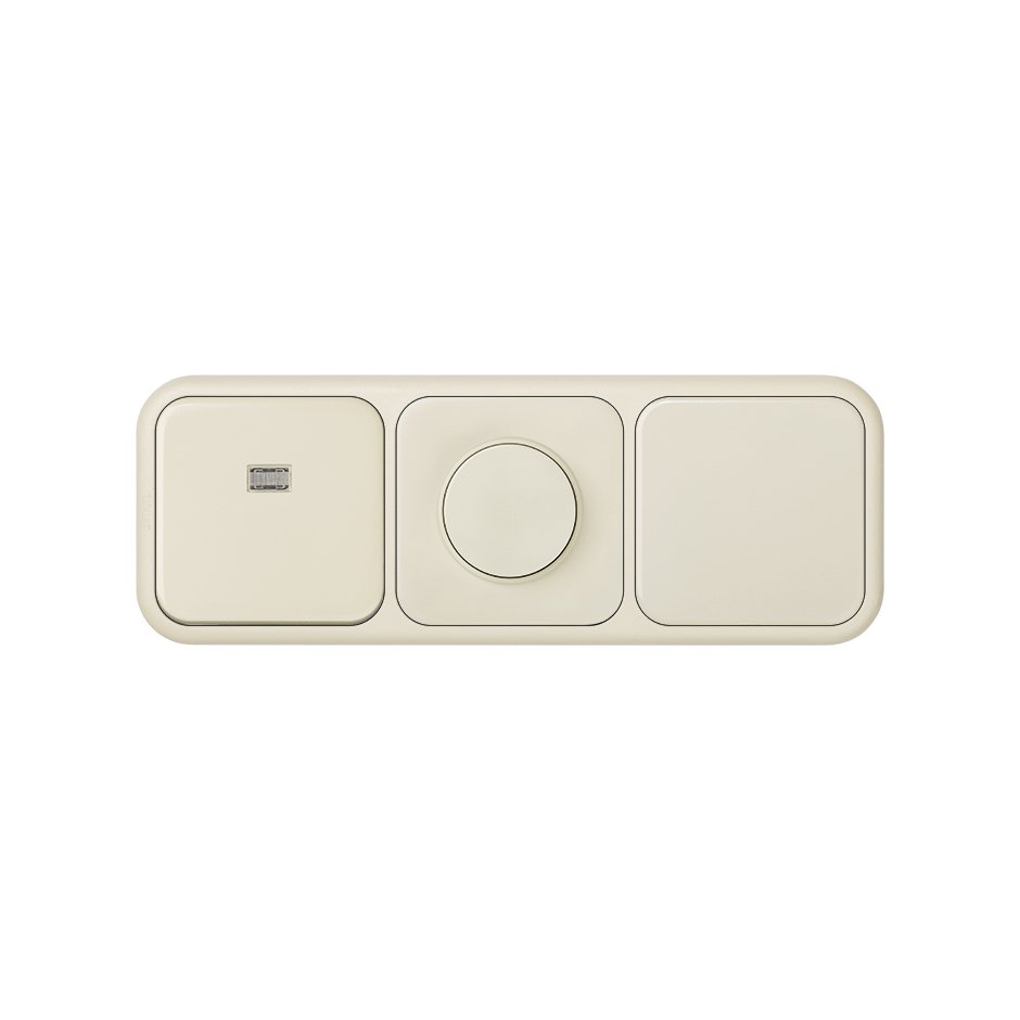 Thermoplastic frame for 3 elements ivory Simon 31 | SIMON