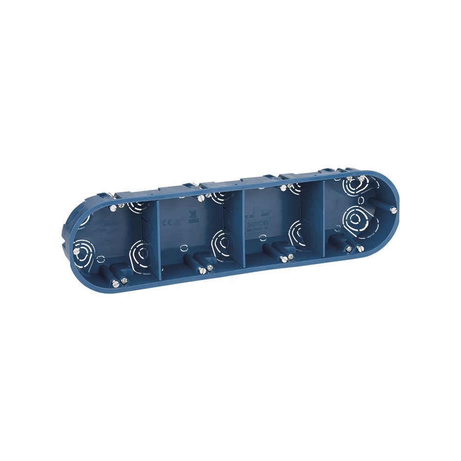 Flush-mount box for 4 elements for hollow partition wall | SIMON