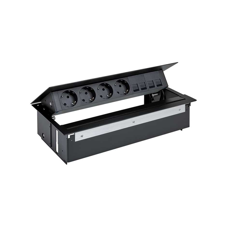 Complete flush-mounted in the desk kit with cover, metal fin, 4 German ...