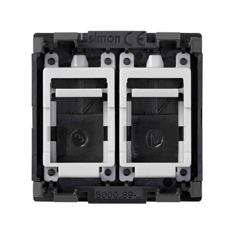 Flat voice and data plate with dust cover for 2 RJ45 Panduit® for 1 ...