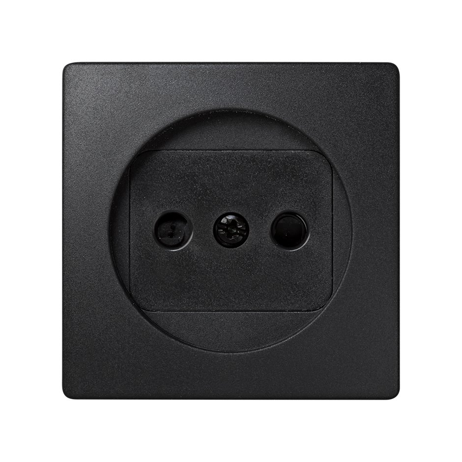 Cover with safety device for two-pole socket outlet graphite Simon 73 ...