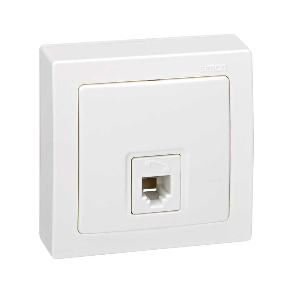 Telephone socket monoblock with 6 pins RJ12 white Simon 73 Loft | SIMON