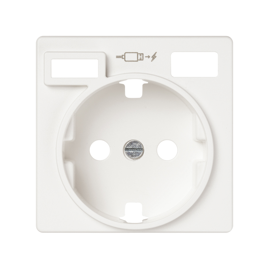 Tapa para la base de enchufe schuko con 2 cargadores USB A + C 10,5W blanco mate Simon 82 ...