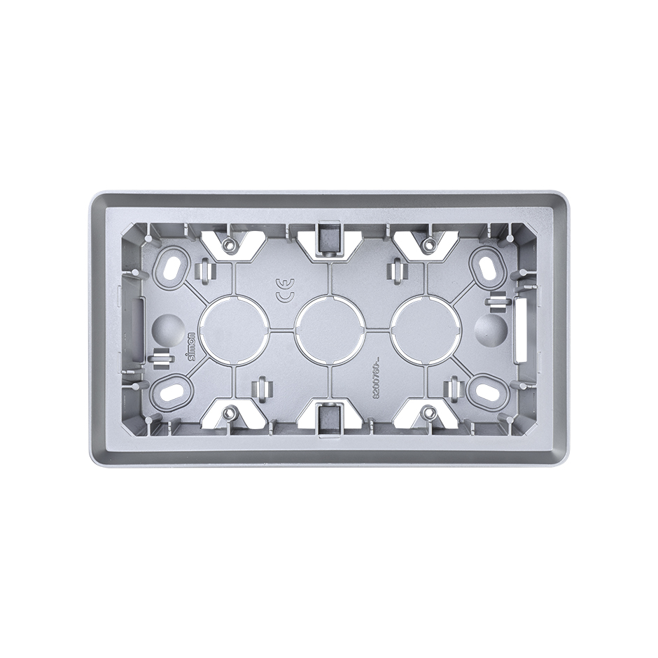 Surface mount box for 2 elements cold aluminium Simon 82 Detail | SIMON