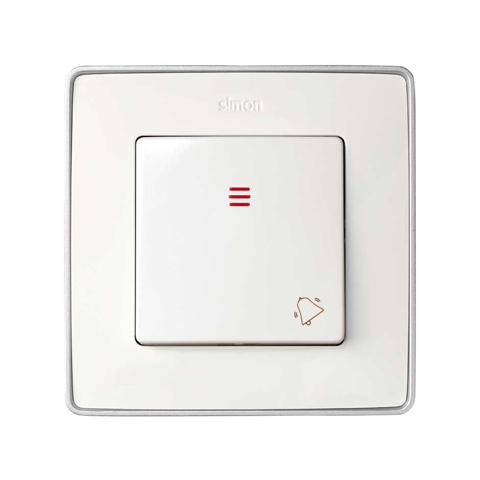 Single rocker with viewer and bell symbol white Simon 82 | SIMON