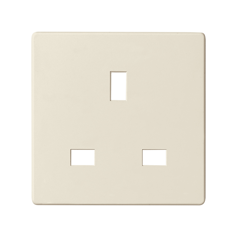 Cover with safety device for British socket outlet ivory Simon 82 | SIMON