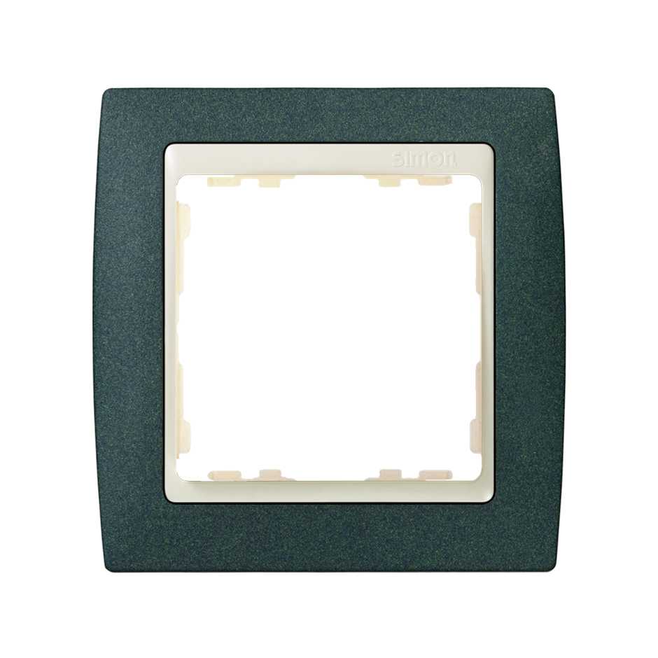 Frame for 1 element textured green interior ivory Simon 82 | SIMON