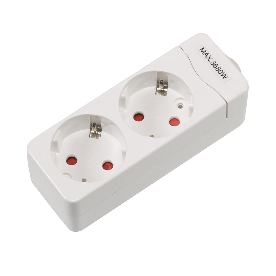 BASE MÚLTIPLE FIJACIÓN APTA PARA PARED 2 TOMAS 16A 250V~ BLANCA SIN ...