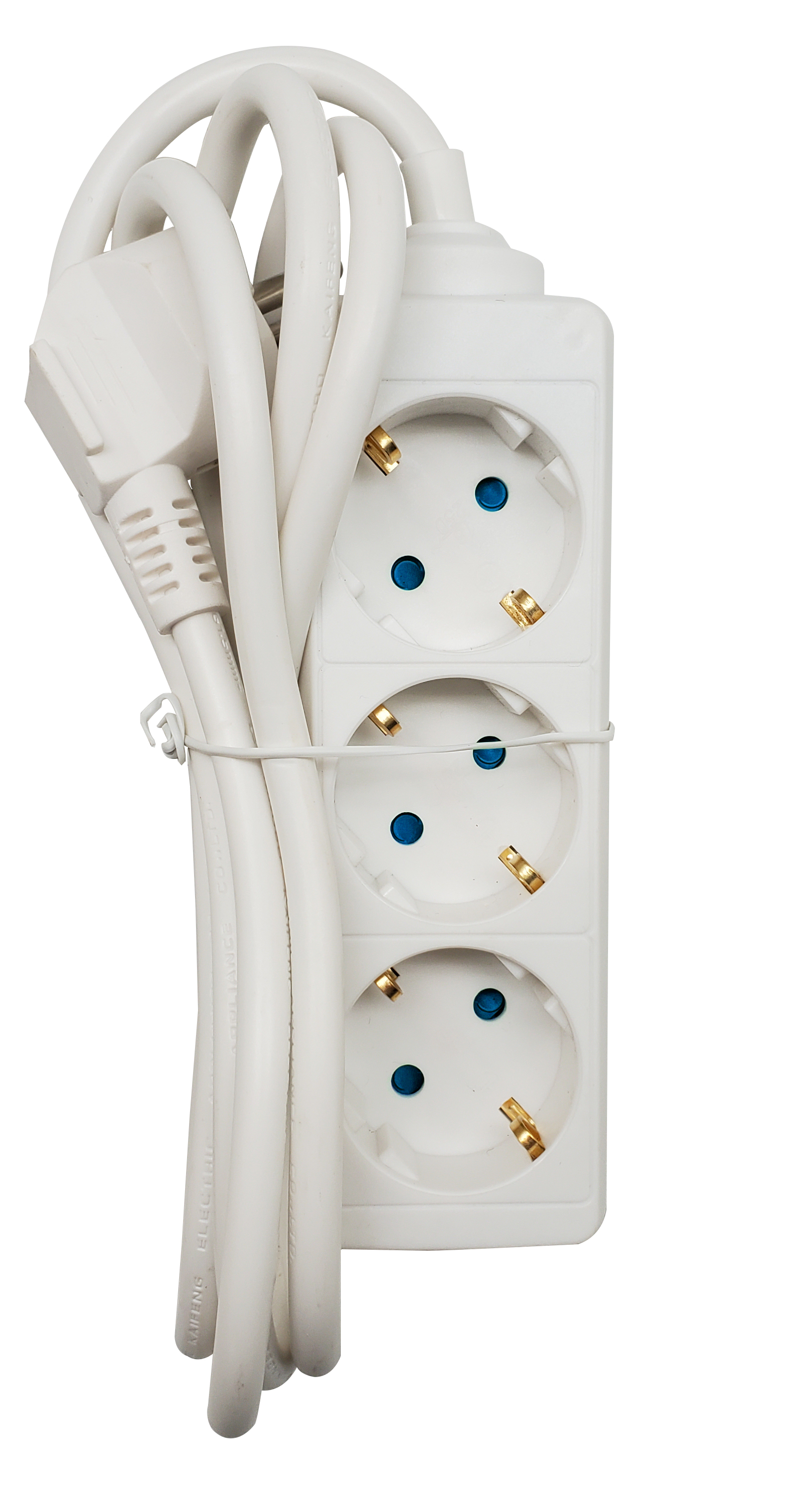 BASE MÚLTIPLE 3 TOMAS 16A 250V~ BLANCA CON 2 METROS DE CABLE H05VV-F 3G1,5MM² Simon Brico | SIMON