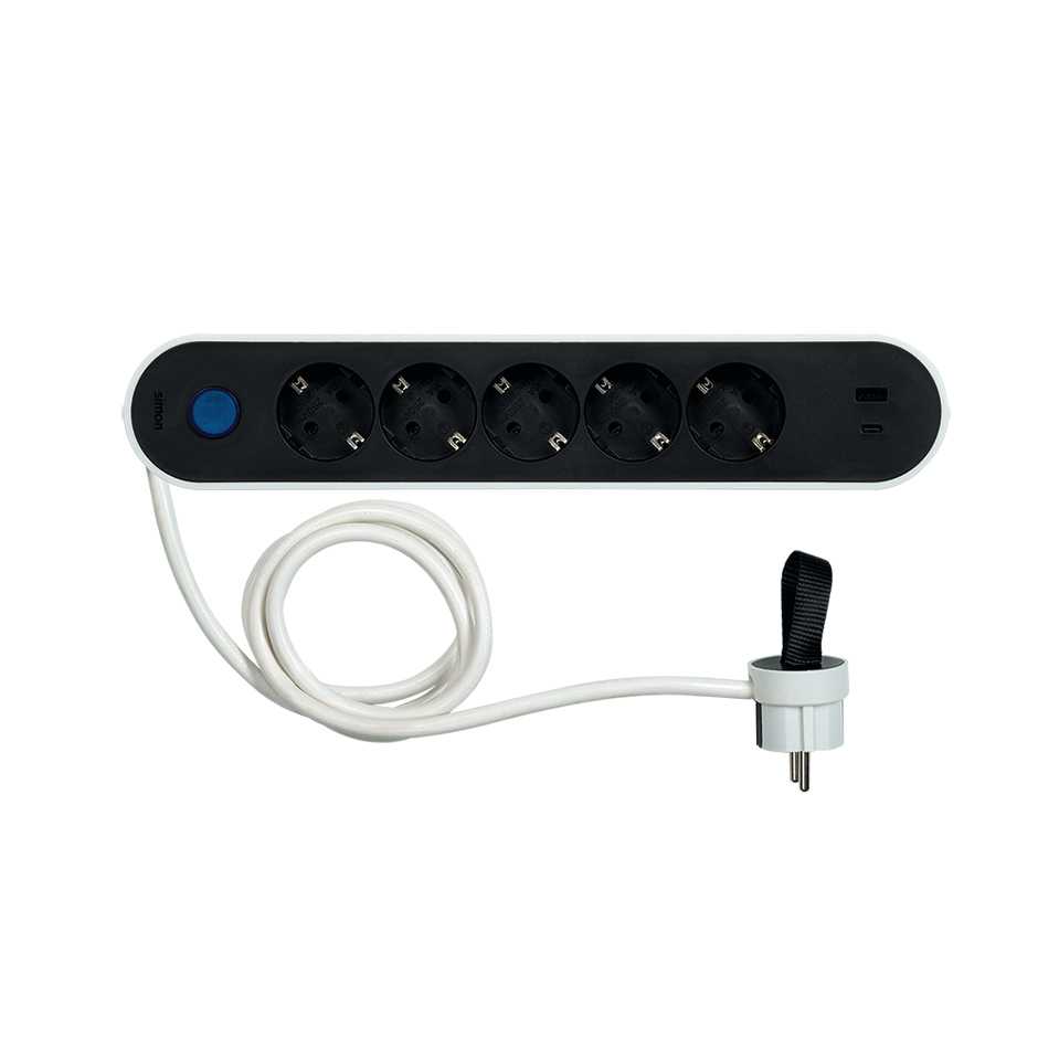 Base múltiple Simon Plug 5 tomas + 2 USB SIMON | SIMON