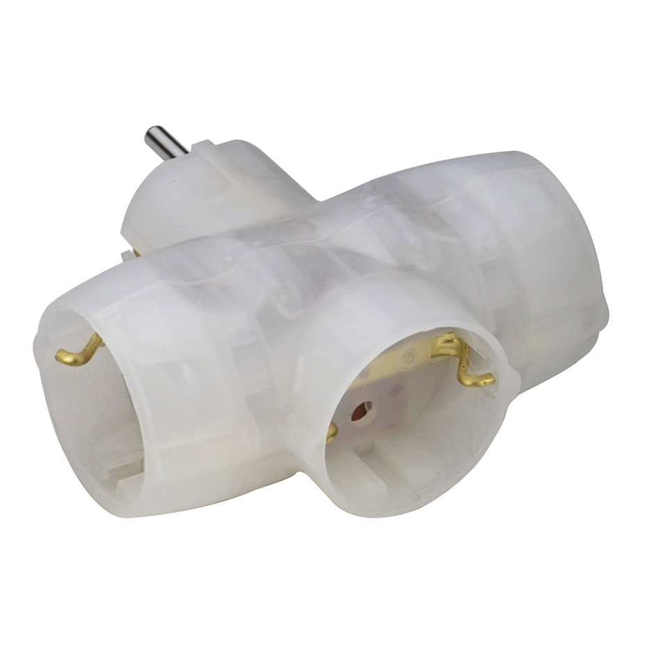 ADAPTADOR TRIPLE LATERAL 16A 250V TRANSPARENTE Simon Brico | SIMON