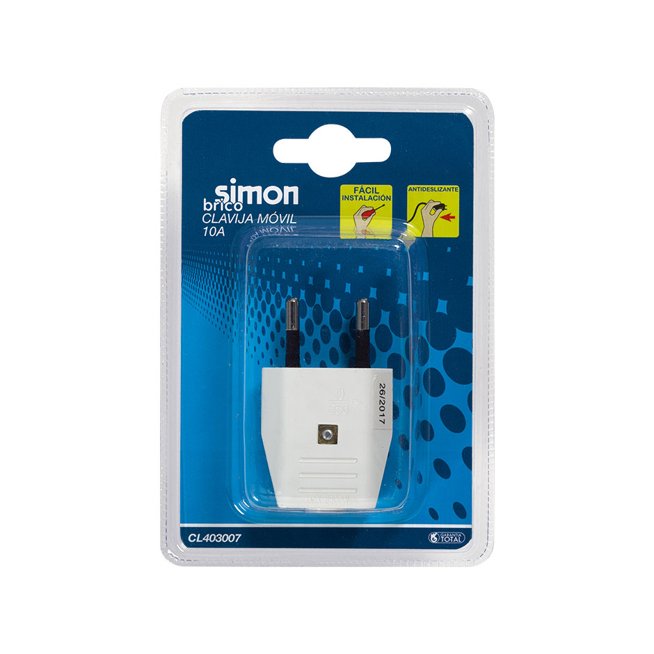 CLAVIJA 10A 250V BLANCA Simon Brico | SIMON