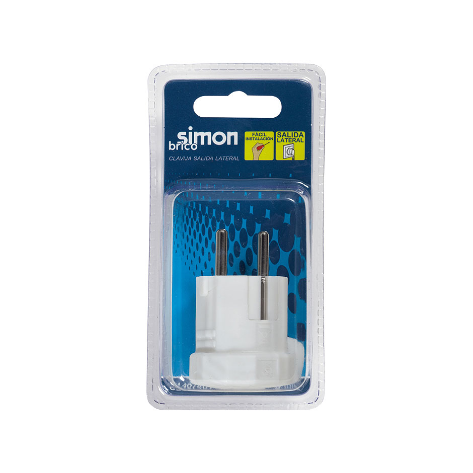 CLAVIJA SALIDA LATERAL 16A 250V BLANCA Simon Brico | SIMON