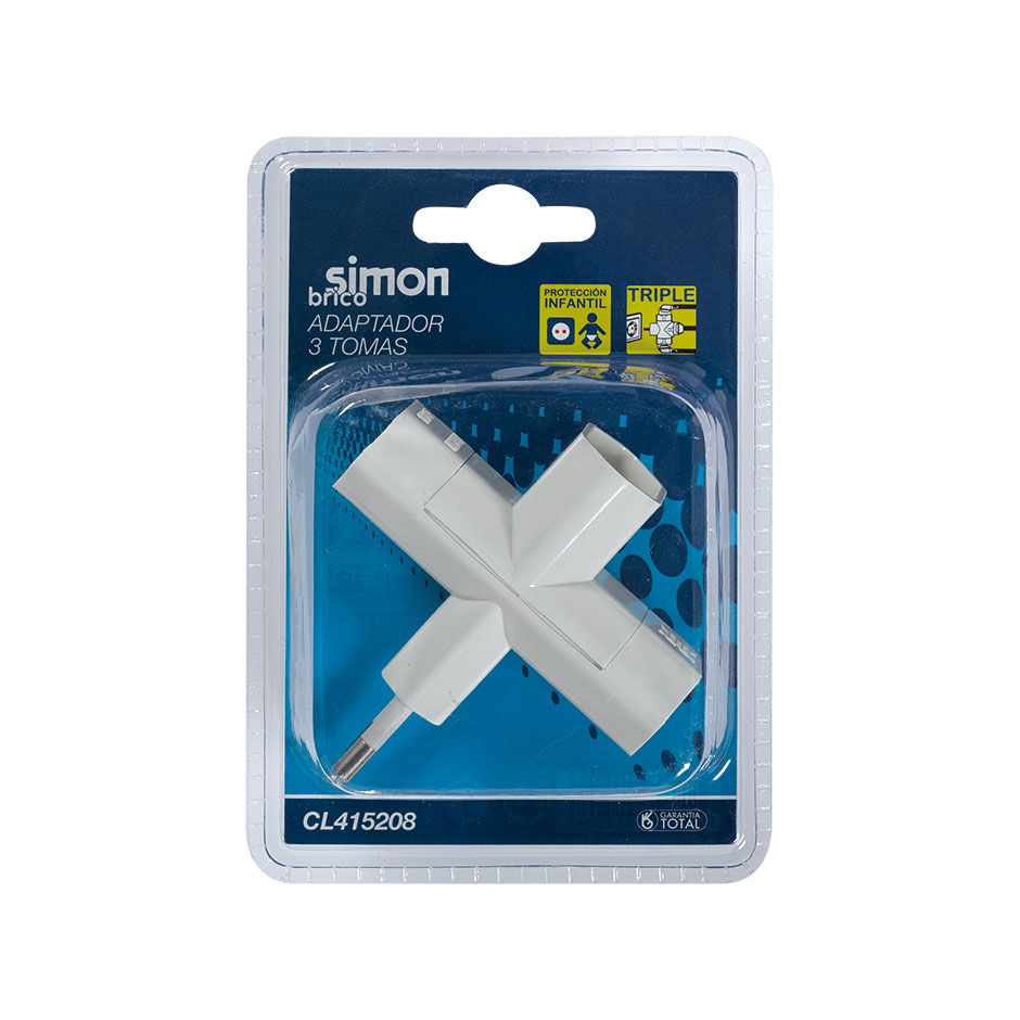 ADAPTADOR TRIPLE LATERAL 10A 250V BLANCO Simon Brico | SIMON