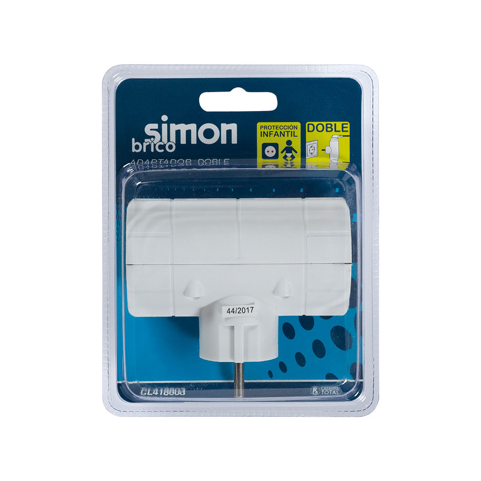 ADAPTADOR DOBLE LATERAL 16A 250V BLANCO Simon Brico | SIMON