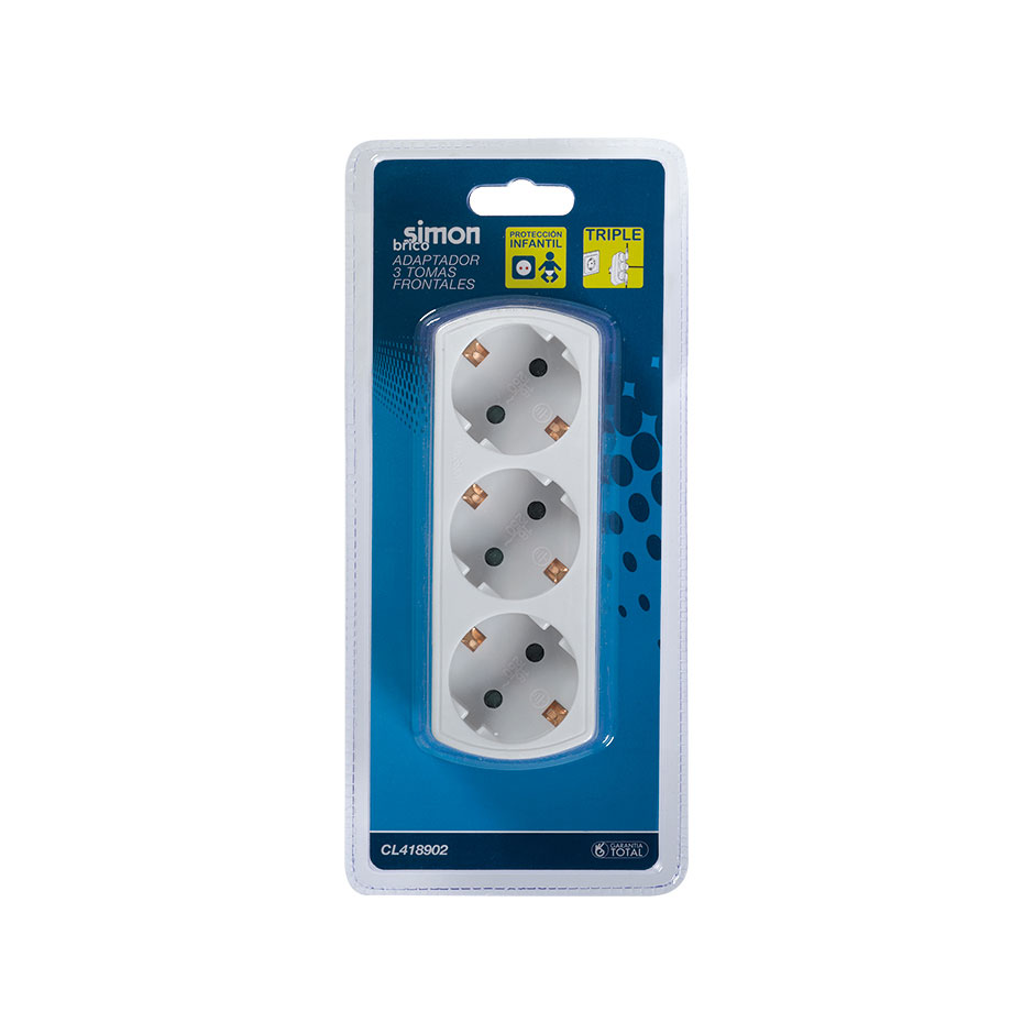 ADAPTADOR TRIPLE FRONTAL 16A 250V BLANCO Simon Brico | SIMON