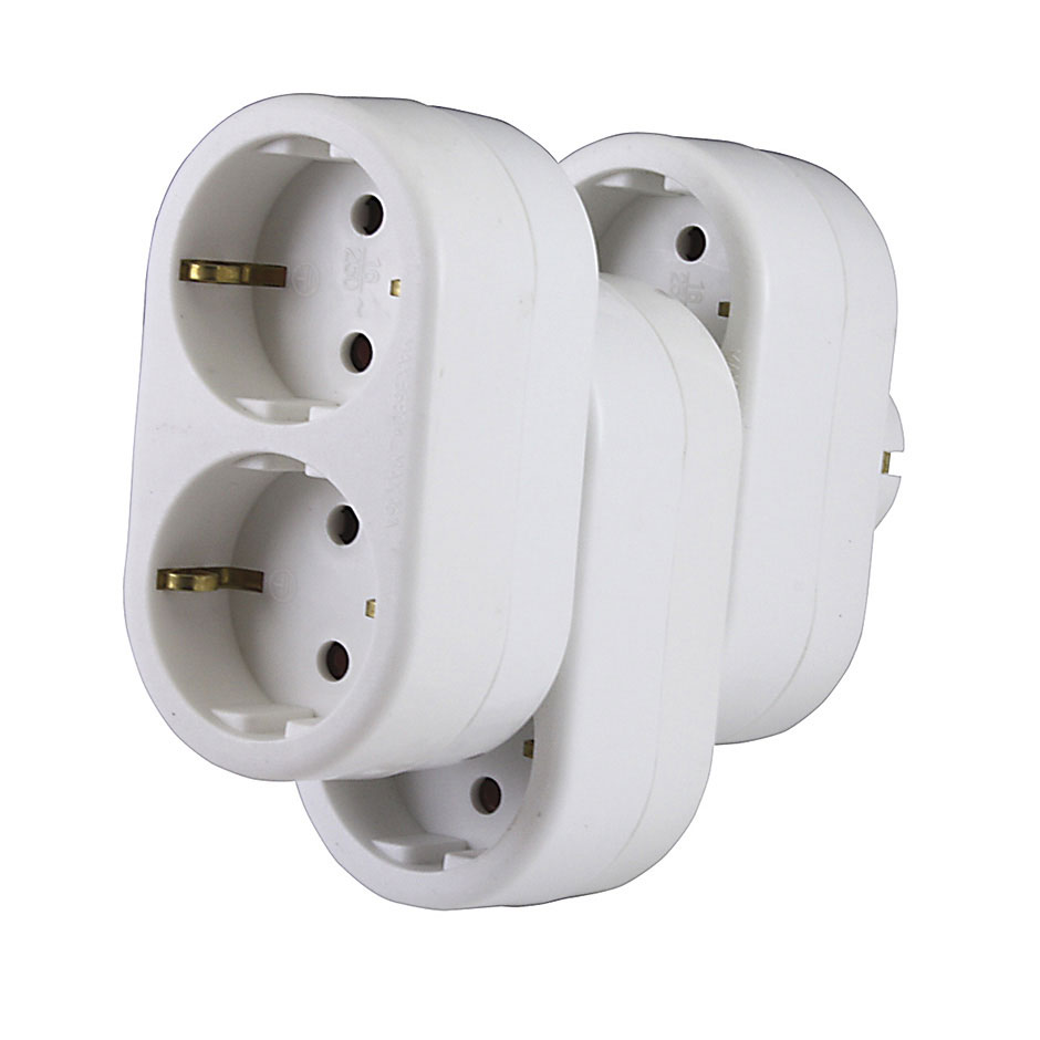 PACK 3 ADAPTADORES DOBLE FRONTAL 16A 250V BLANCO Simon Brico | SIMON