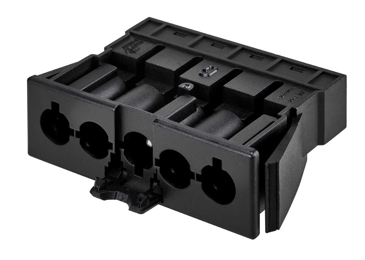 Flush-mounted quick connector "Male" with 5 poles and patch cord ...