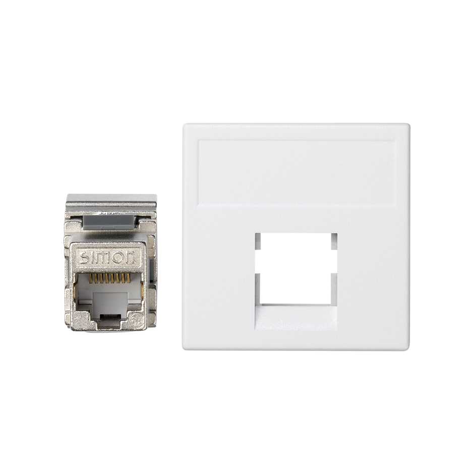 Voice and data flat plate without dust cover and 1 element with 1 RJ45 ...