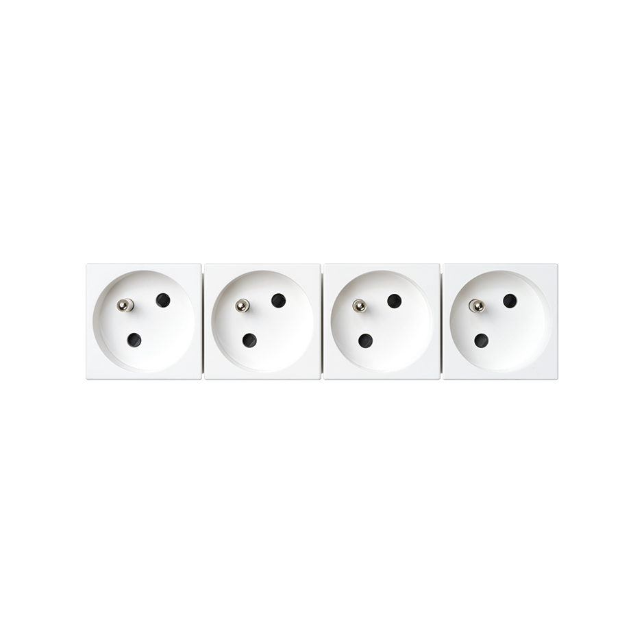 Quadruple French socket outlet 16A 250V~ with safety device and quick ...