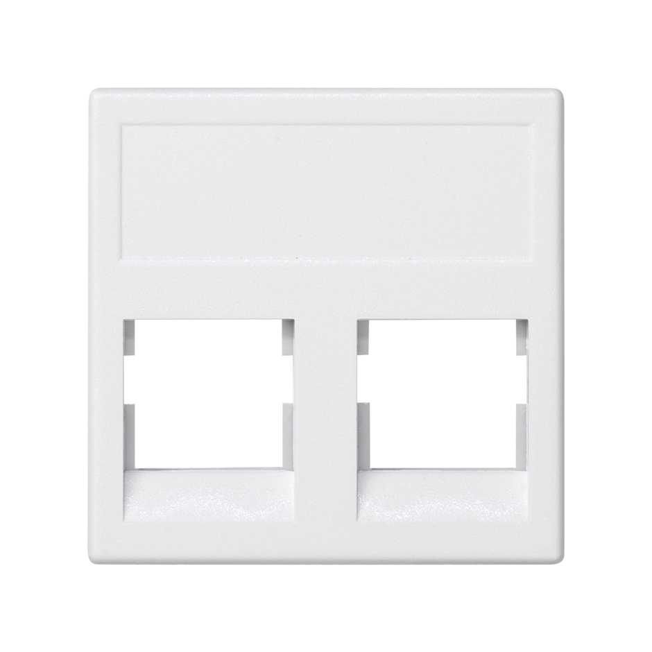 Voice and data flat plate without dust cover for 1 element for 2 ...