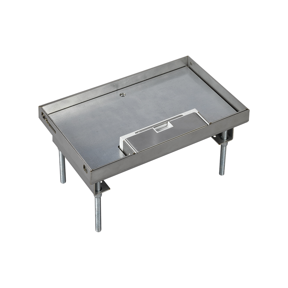 Metal floor box for 6 modules on concrete floor installation stainless ...