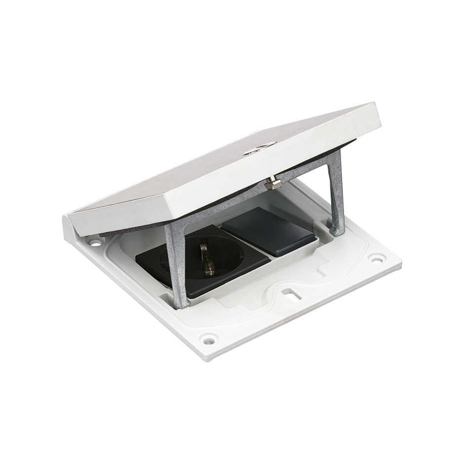 IP66 Mechanism holder and manual frame with schuko and 22,5x45mm K45 ...