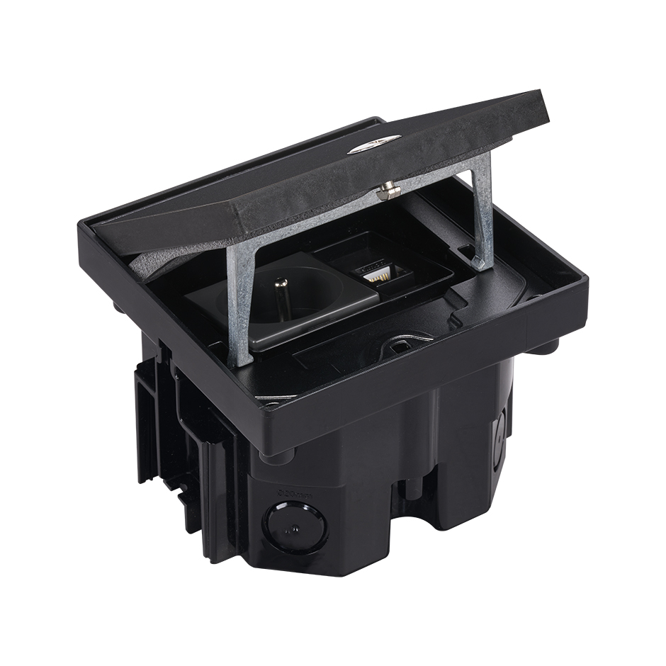 IP66 Mechanism holder and security frame with french socket and RJ45 6 ...