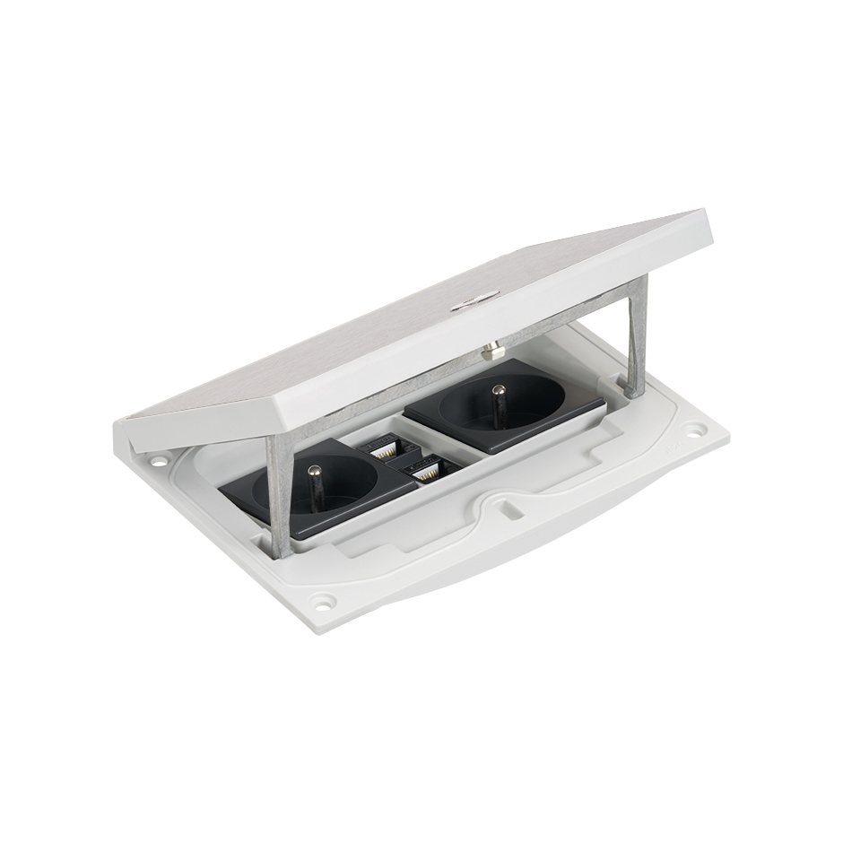 IP66 Mechanism holder and security frame with 2 french socket and 2 ...