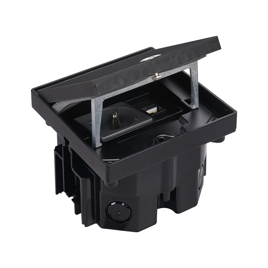 Kit de caixa de piso de concreto estanque IP66 com 1 tomada schuko + 1 ...