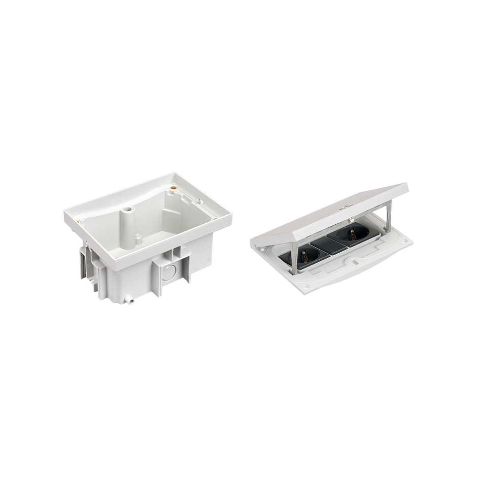 IP66 watertight concrete floor box kit with 2 schuko socket outlets + 1 ...