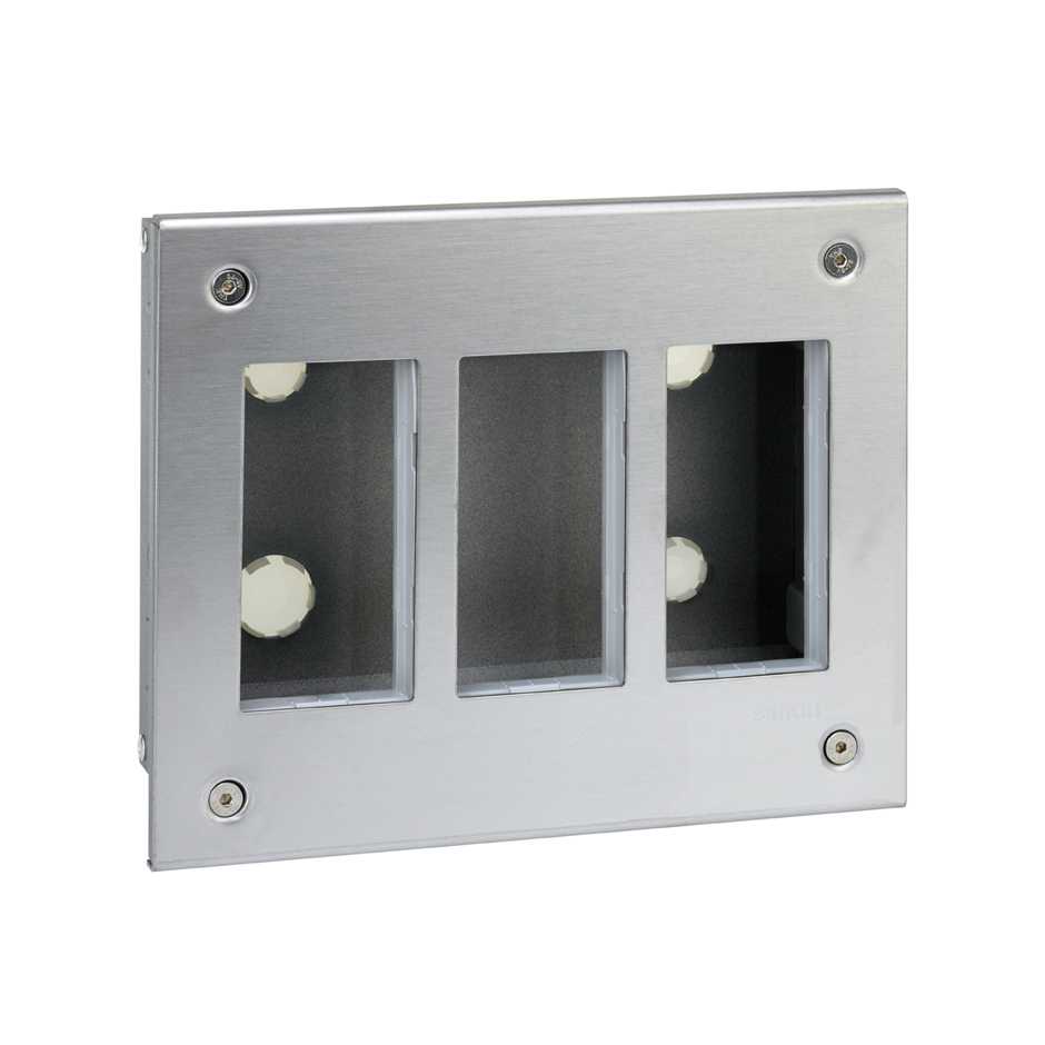 Flush mount metal wall box for 6 elements stainless steel Simon K45 | SIMON