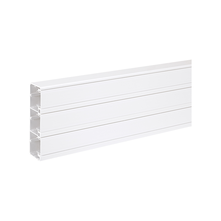 PVC trunking of 2m 185x55mm with 3 compartments for K45 functions in ...