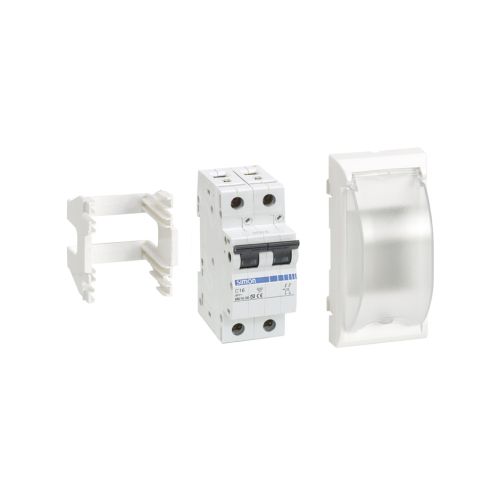 Two-pole MCB 16 A for 2 elements with trim plate white Simon 500 Cima ...