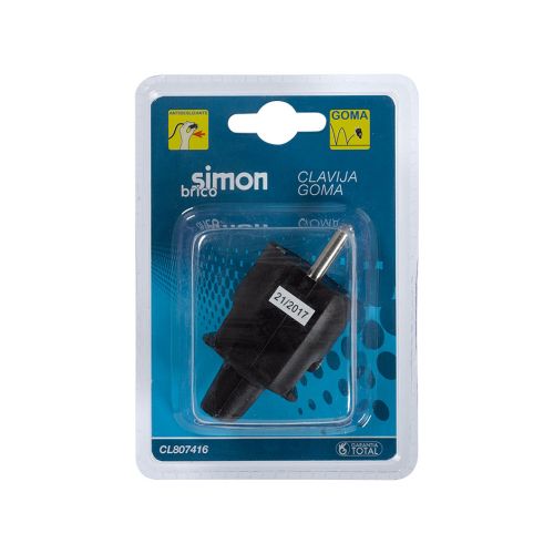 CLAVIJA DE GOMA 16A 230V NEGRA Simon Brico | SIMON