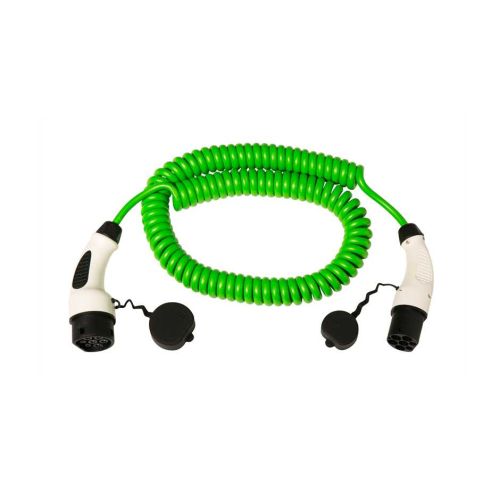 Spiral 5 m cable with Mode 3, Type 2 female connector for vehicle and ...