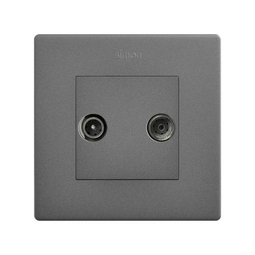 R/TV+SAT signal socket outlet single titanium Simon 270 | SIMON