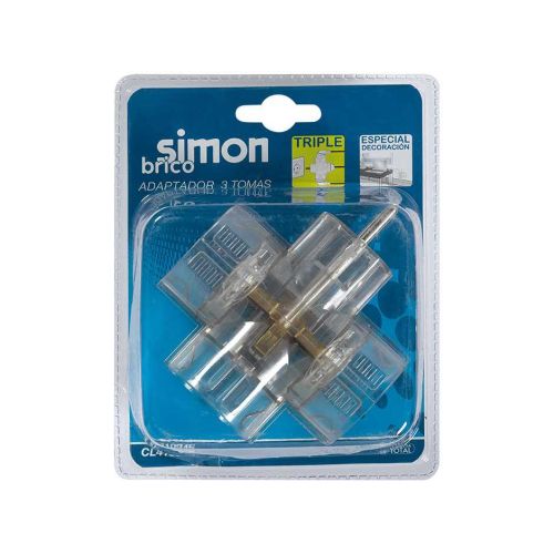ADAPTADOR TRIPLE LATERAL 16A 250V TRANSPARENTE Simon Brico | SIMON
