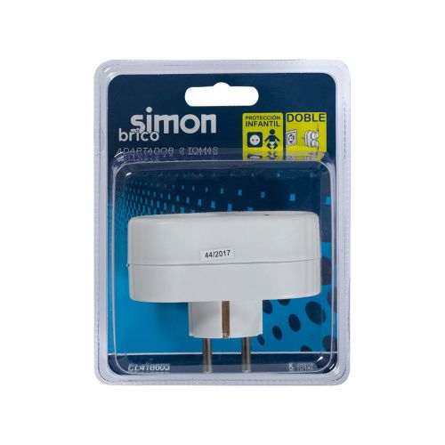 ADAPTADOR DOBLE FRONTAL 16A 250V BLANCO Simon Brico | SIMON