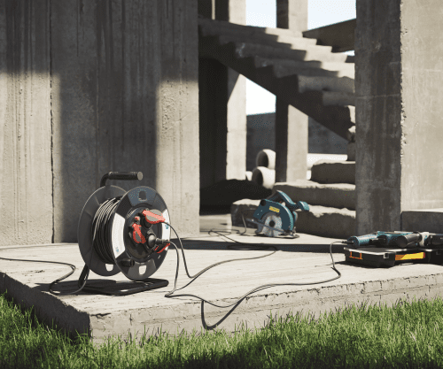 EXTENSIBLE PROFESIONAL 40 METROS H05RR-F 3G1,5MM2 3 TOMAS 16A 250~ NEGRO/ROJO Simon | SIMON