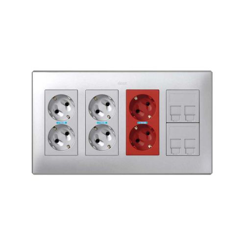 Marco para pared de empotrar y bastidores para 4 elementos dobles ...